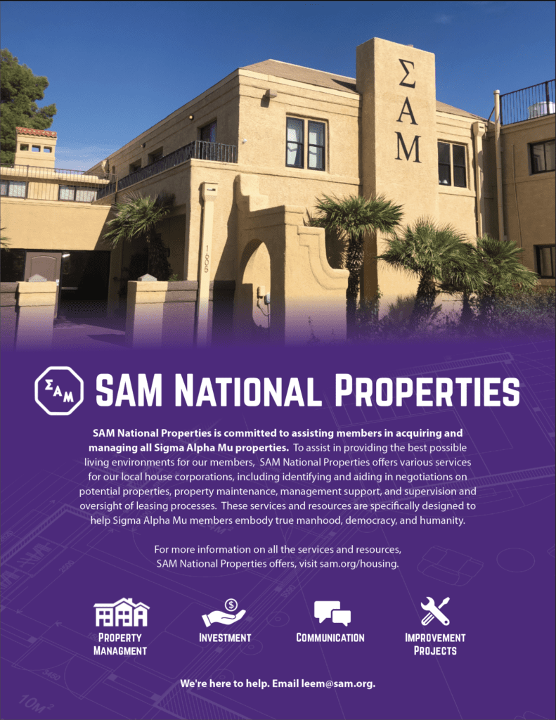 SAM National Properties & Property Management - Sigma Alpha Mu